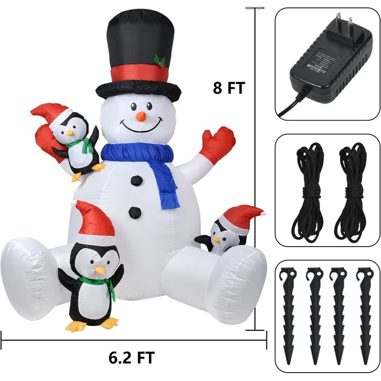 Christmas Inflatables Outdoor GOOSH Christmas Inflatables 8 FT Snowman ...