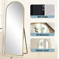 BEAUTYPEAK 59"x16.1" Arch-Top Full Length Mirror Floor Mirrors with ...