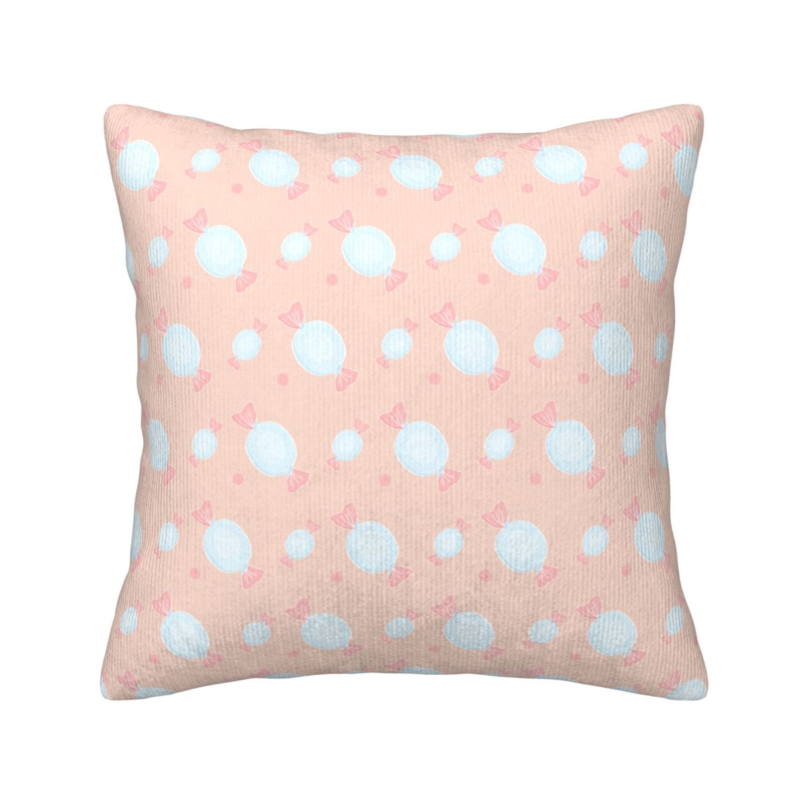 Square Throw Pillow Covers with Core, Pink Cute Candy Pillows for Sofa ...