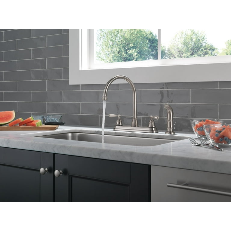 Peerless Brass Two Handle Deck-mount Kitchen Faucet in Peerless Brass Two Handle Deck-mount Kitchen Faucet in