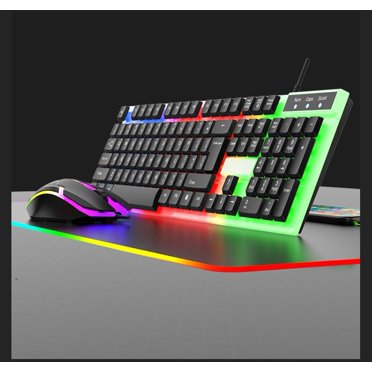 Shipadoo D500 RGB 104 Keys Gaming Keyboard and Mouse Combo, Black ...