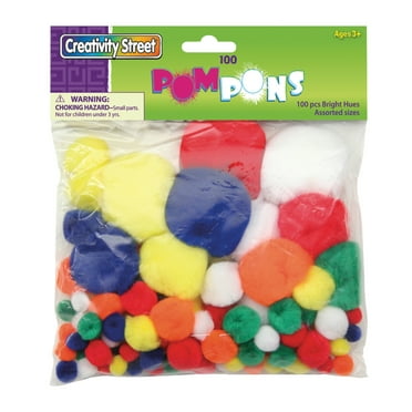 Creativity Street Pom Pons, Hot Colors, Assorted Sizes, 200 Pieces ...