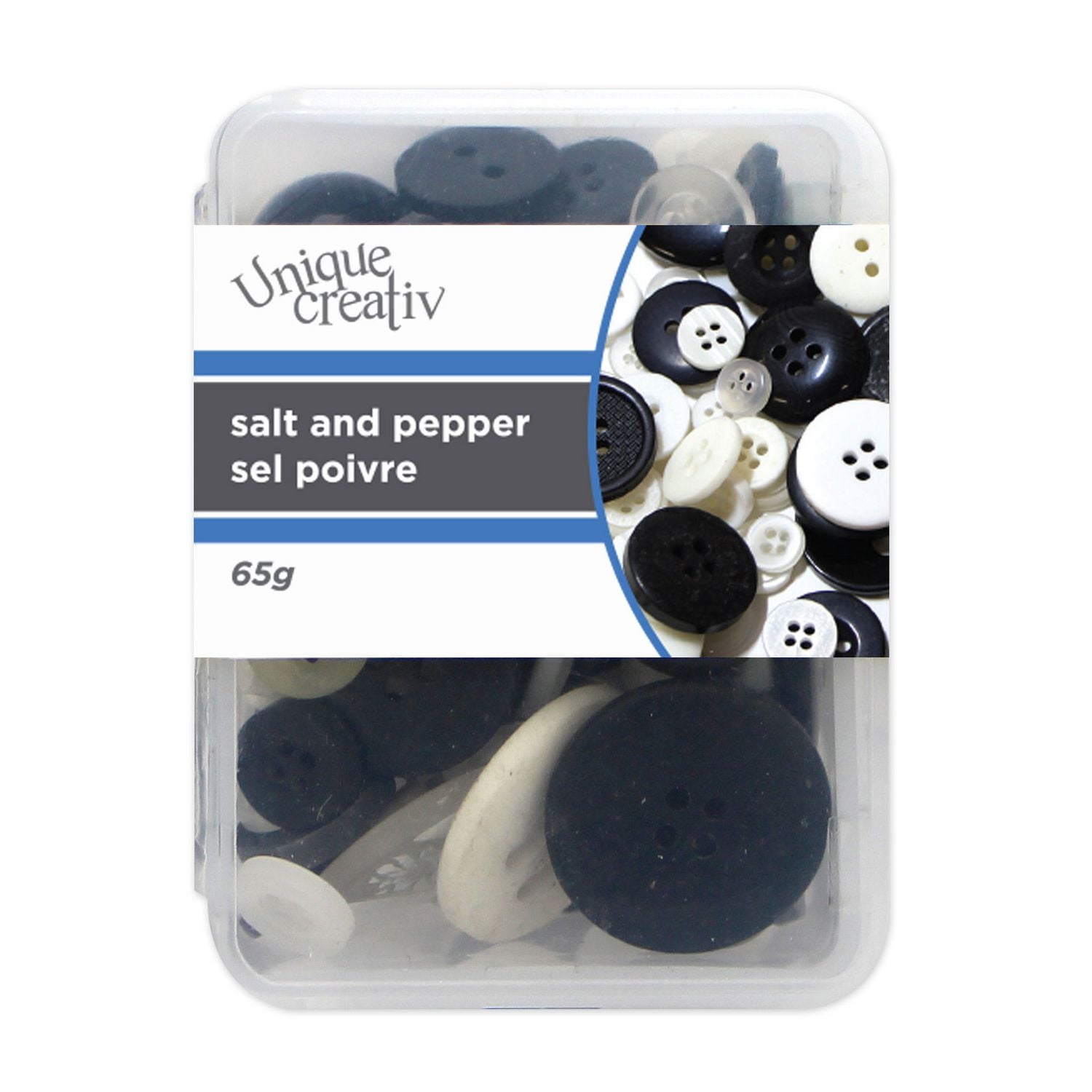 Click here for Unique Creativ Box Of Buttons  Black & White - Ass... prices