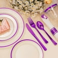 350PCS Clear and Purple Disposable Plates Set for 50 Guests, 100 ...