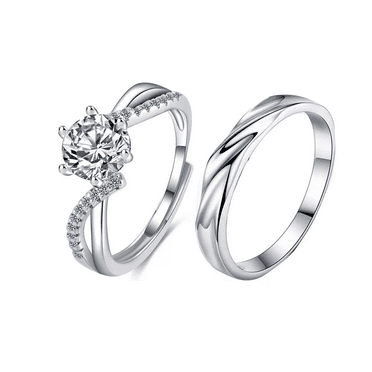 Anillos clásicos para mujer, anillos de dedo de circón azul cuadrado de ...