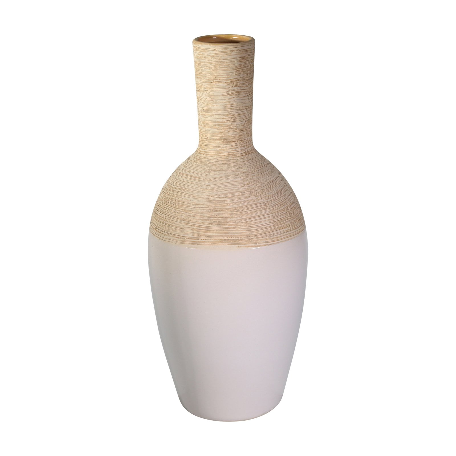 Classy Ceramic Vase, Beige & White - Walmart.com