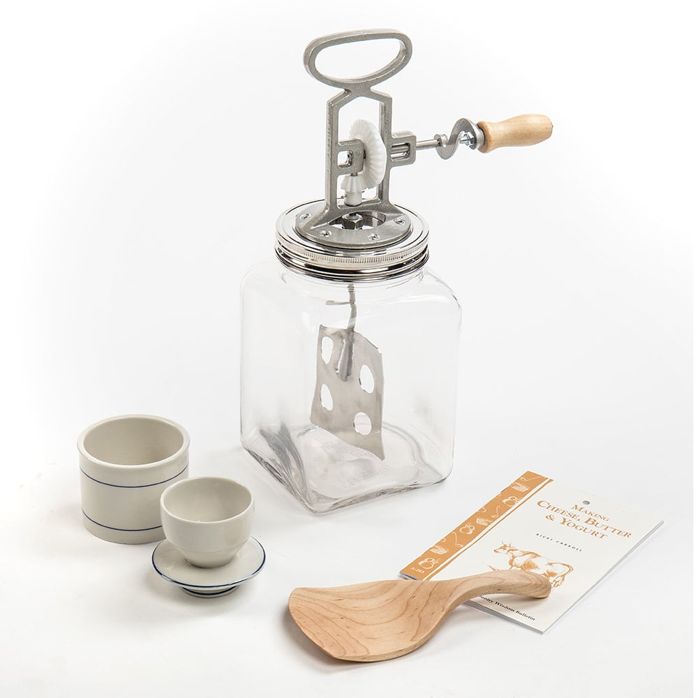 Lehman's Homemade Butter Making Set Butter Churn Crock Paddle Booklet ...