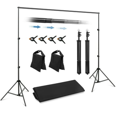 UBesGoo New 10Ft Adjustable Background Stand Kit For Photography with 3 ...