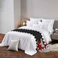 Abstract Bed Runner Queen Size Cartoon Style Chef White Black Checkered ...
