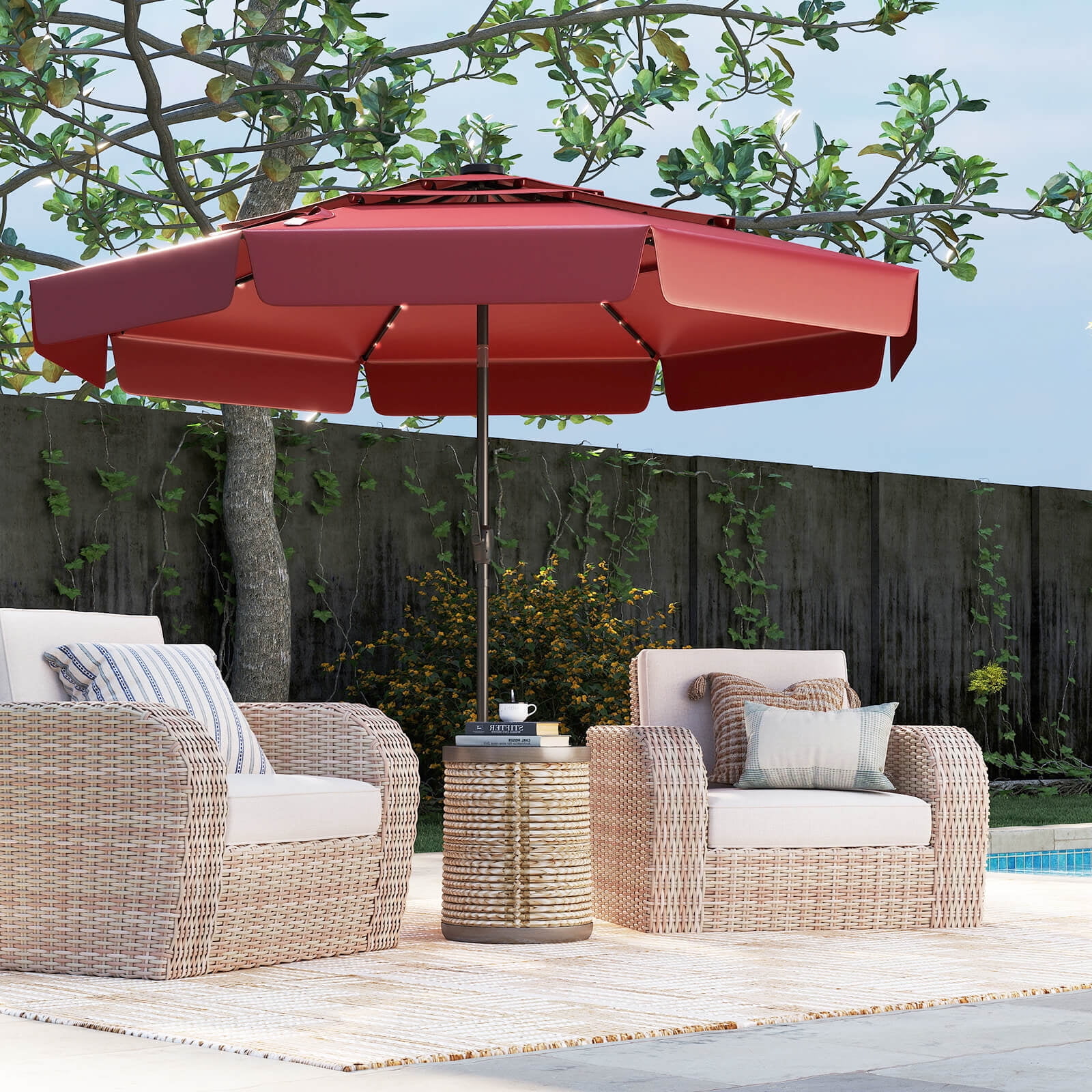 Click here for Costway 10 Ft Solar Patio Umbrella With 32 Led Lig... prices