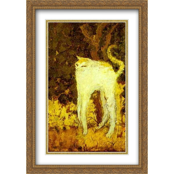 The White Cat 2x Matted 28x40 Large Gold Ornate Framed Art Print by ...
