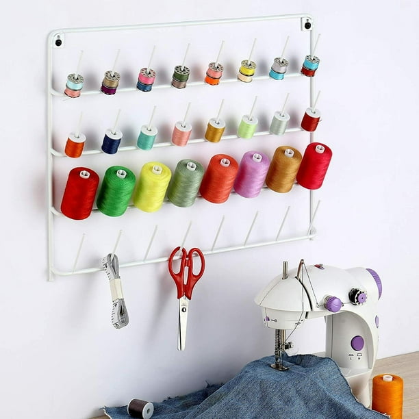 Set of 2 Wall Sewing Thread Rack Metal Thread Cone Holder Quilting 32 ...