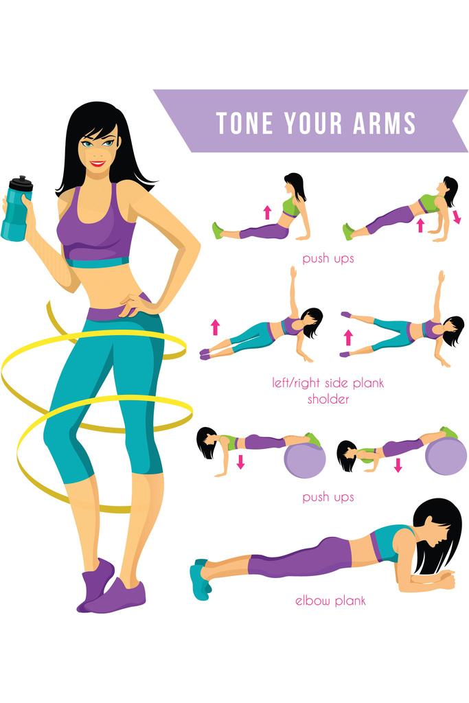 Workout Posters For Home Gym Tone Your Arms Exercise and Fitness ...
