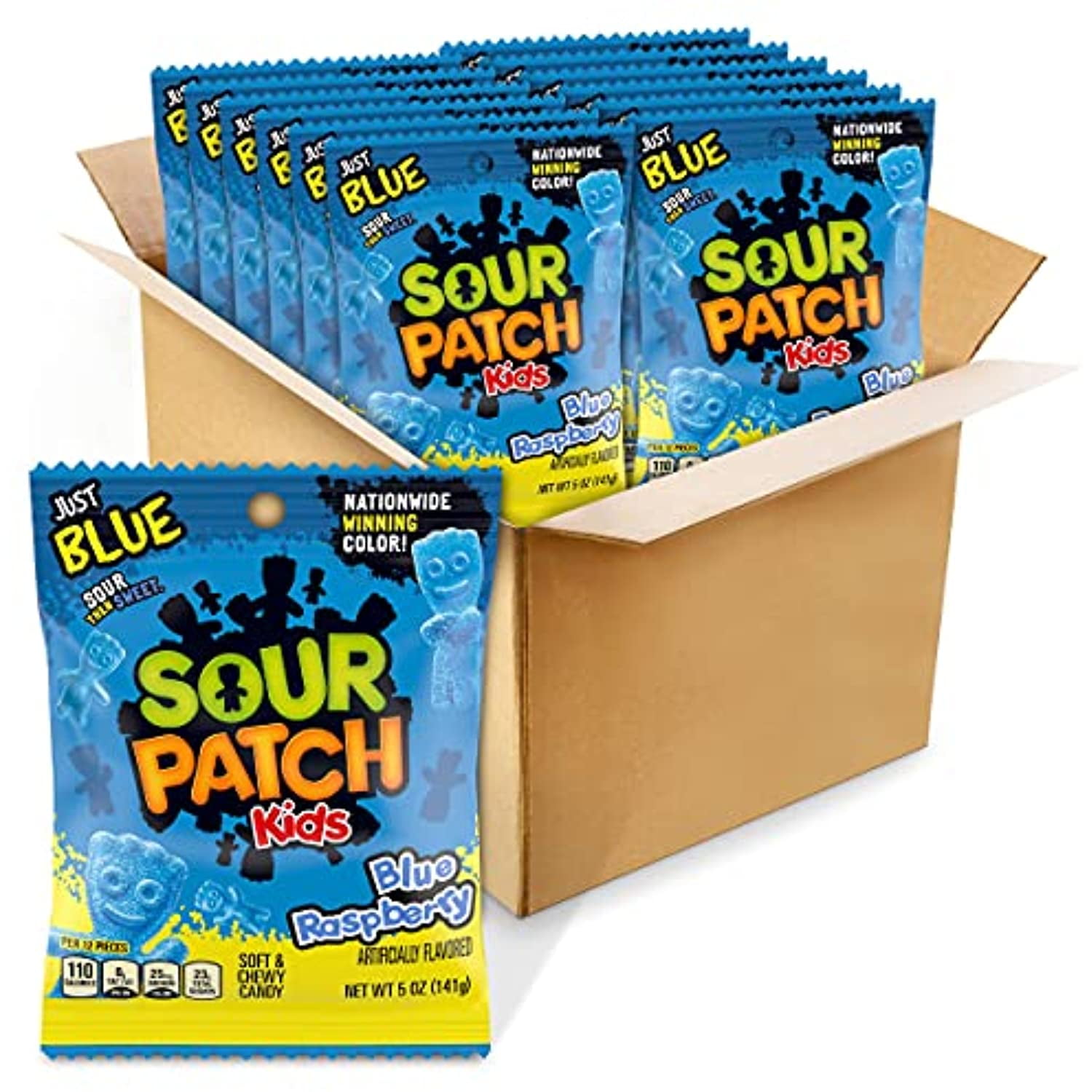 Sour Patch Kids Blue Soft Chewy Candy In 5 Oz Bags, Raspberry, 12 Count ...