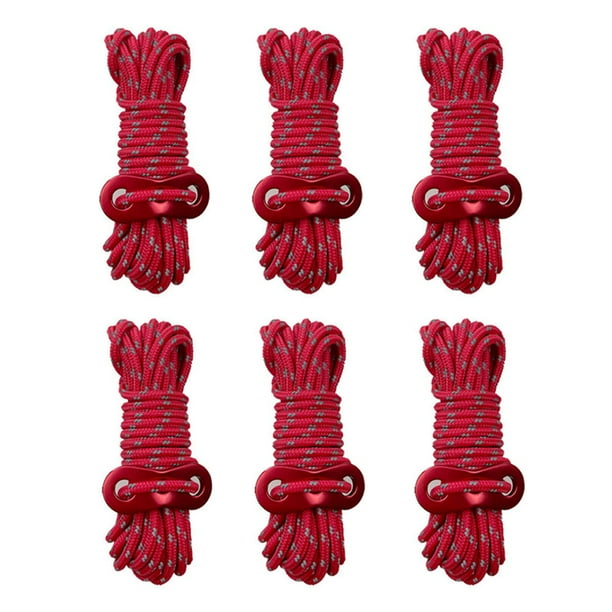 8 button Heavy Duty Camping Rope - 3.5mm Outdoor Reflective Guy Lines ...
