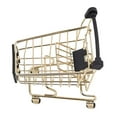MRLESS Mini Cart Golden Tiny Shopping Cart Trolley Home Office Storage ...