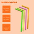 Jacent Disposable Plastic Drinking Straws: 125 Count, Bendable Neon ...