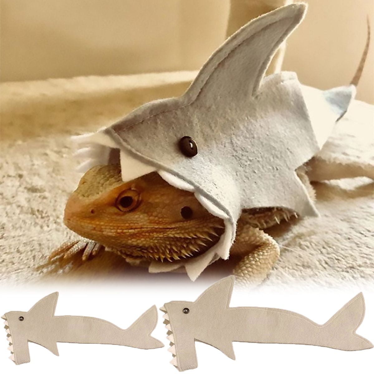 Meidiya Lizard Clothes for Bearded Dragon - 3Pack Shark Costume Outfit ...