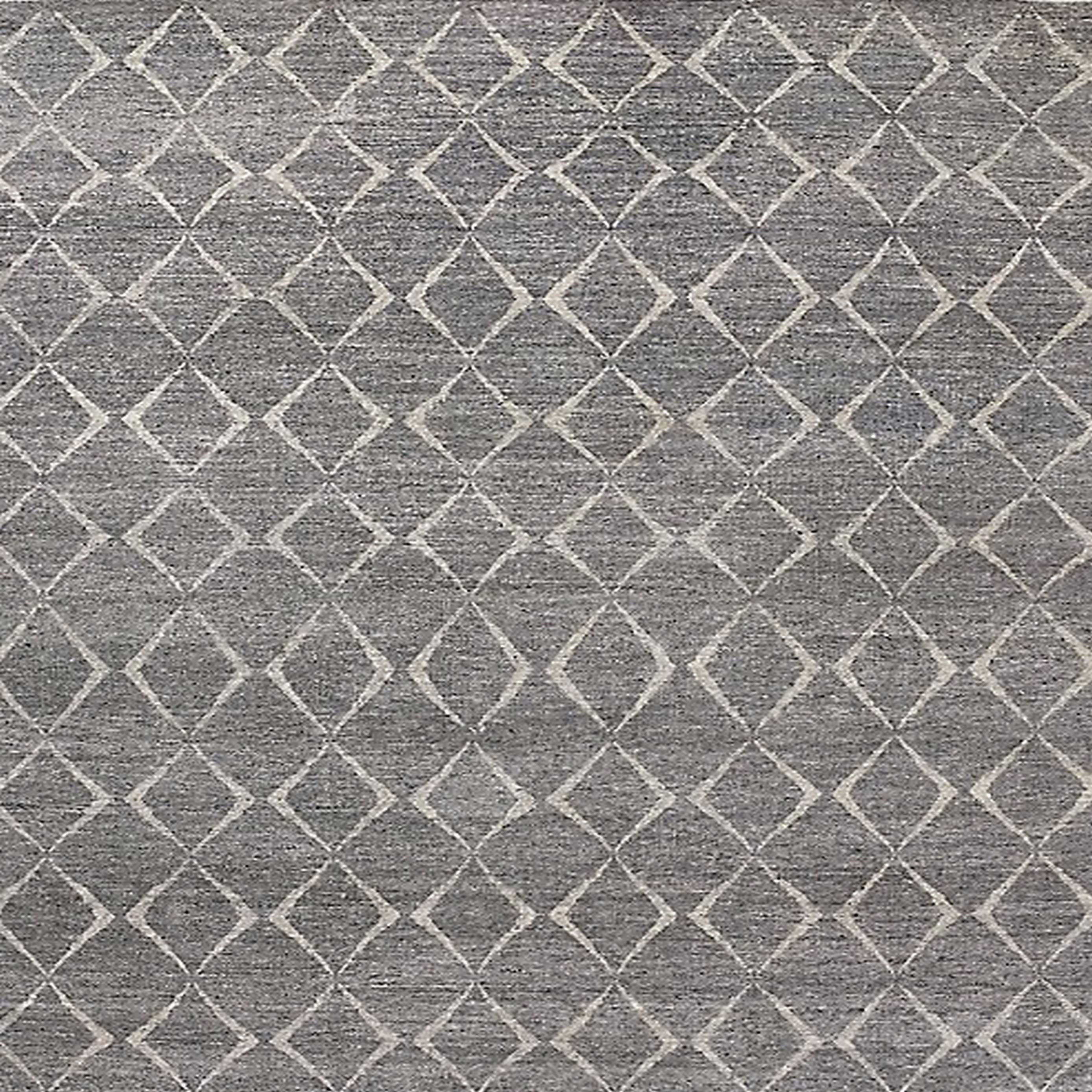 Ahgly Company Indoor Square Mid-Century Modern Cloudy Gray Trellis Area ...