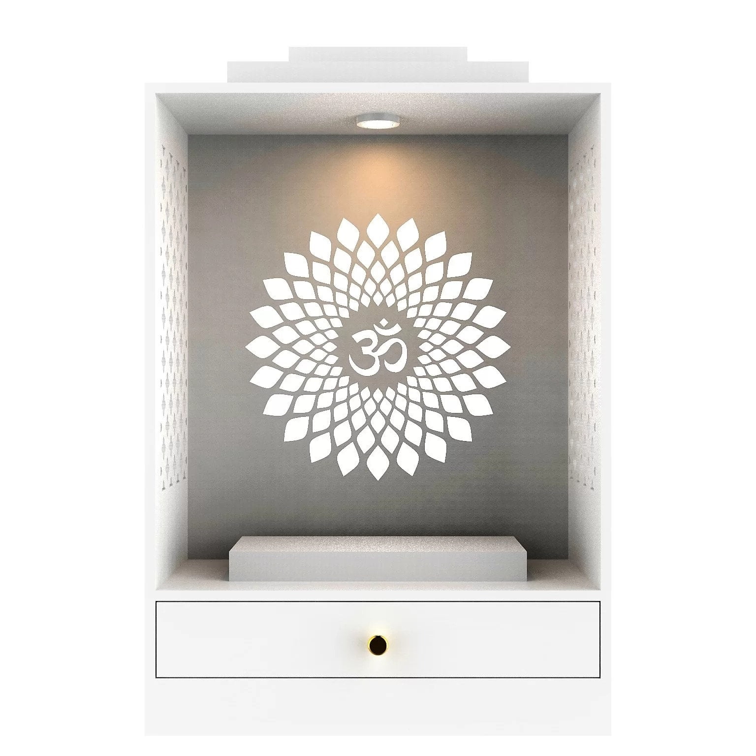 Customized Handmade Wood White Temple with LED Light for Home and ...