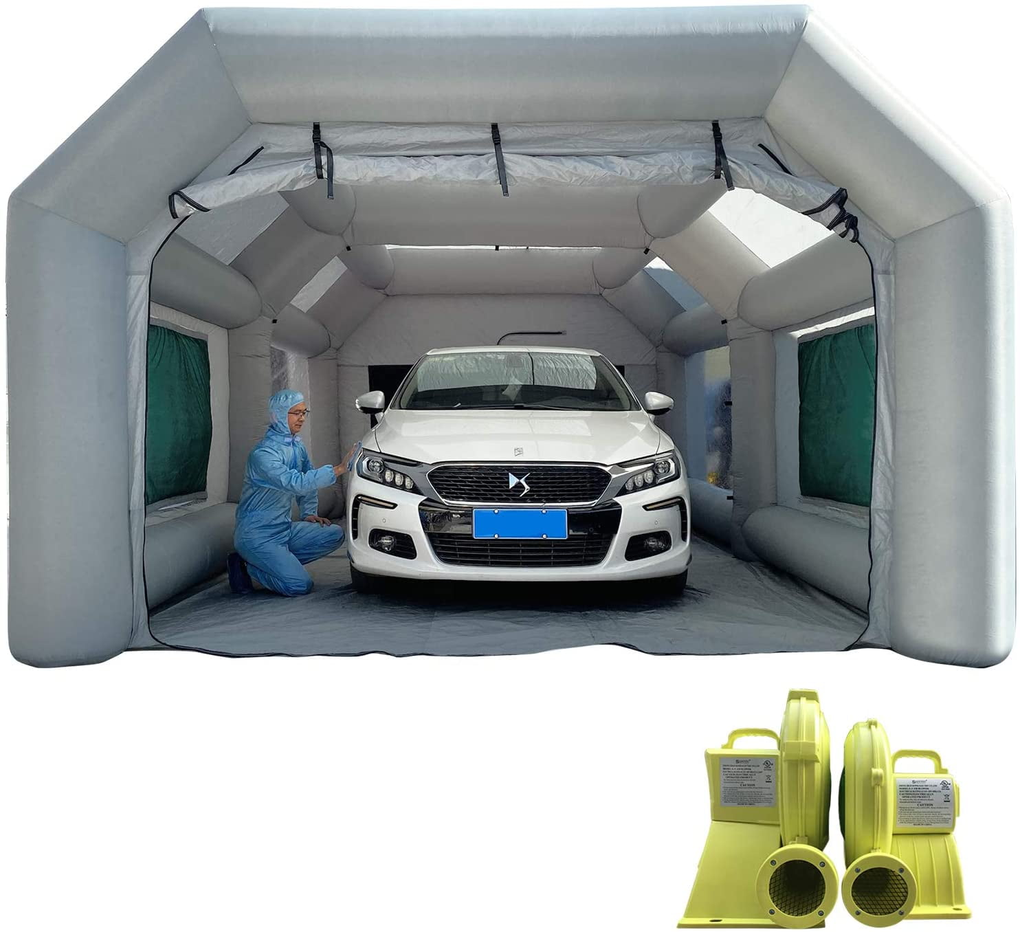 Sewinfla Inflatable Paint Booth 23x13x8.5Ft with Blowers Professional ...