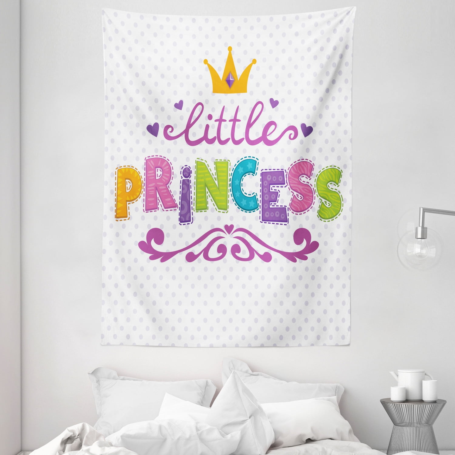 Teen Girls Decor Wall Hanging Tapestry, "Little Princess" Lettering on ...
