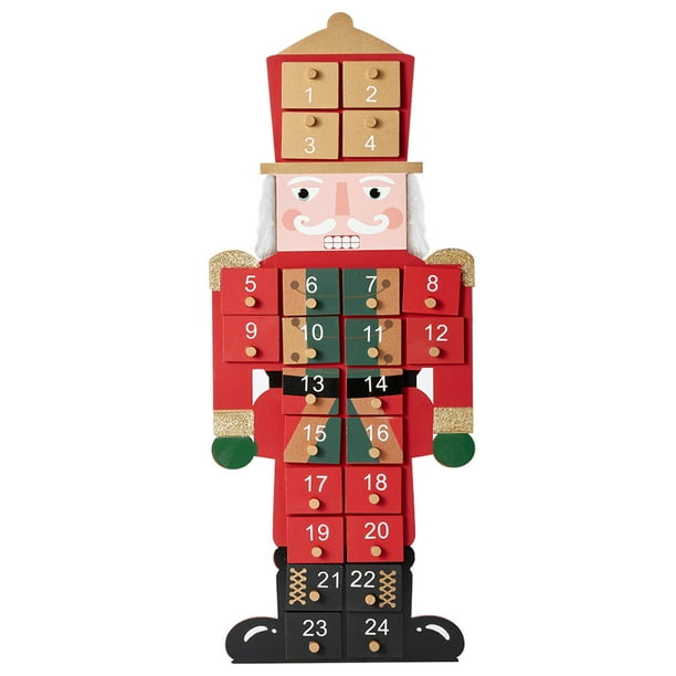 Nutcracker Advent Calendar Christmas Countdown Home Wooden Ornaments ...