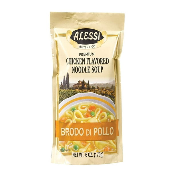 Alessi Soup Mix Brodo di Pollo Chicken Flavored Noodle Soup 6oz. (Pack ...
