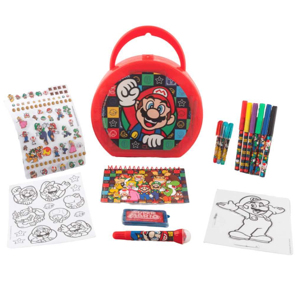 Super Mario Kids Art Supplies Gel Pens Markers Stickers With Hard ...