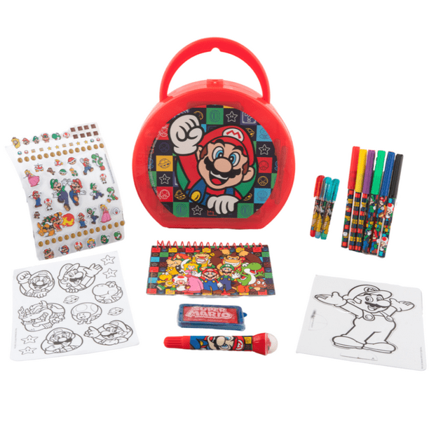 Super Mario Kids Art Supplies Gel Pens Markers Stickers With Hard ...
