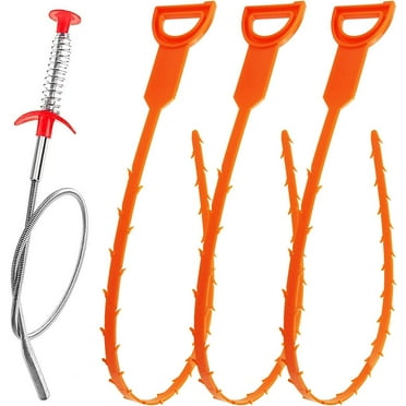 5 Pack 25inch Drain clog remover, Snake Drain Cleaner Hair Clog Remover ...