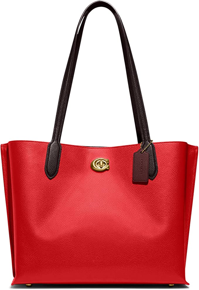 COACH Womens Color-Block Leather Willow Tote Sport Red Multi C0691 ...