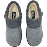 Clarks Womens Slipper Suede Leather Knitted Collar Clog Slippers ...