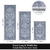 Ileading Abstract Collection 3-Piece Kitchen Rug Set with Non-Slip Gray ...