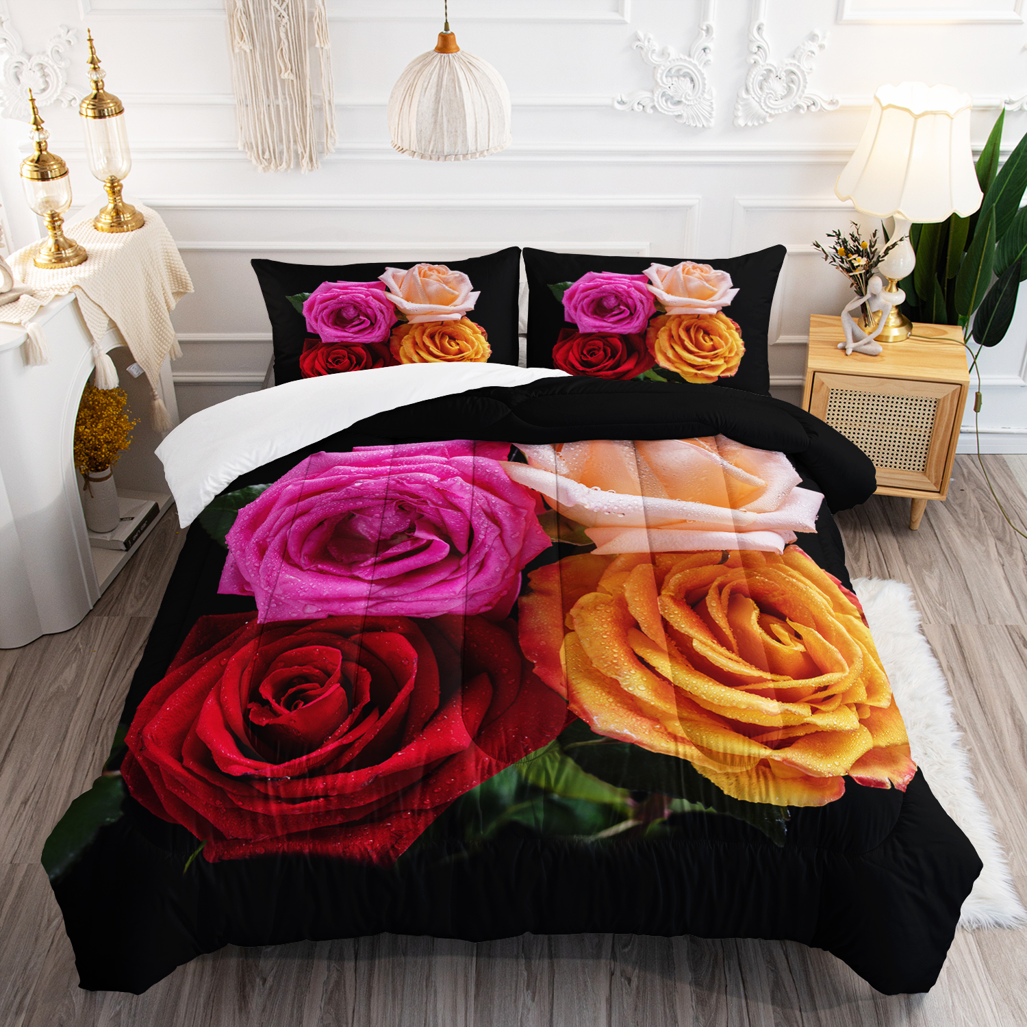 Hosima 3-Piece 3D Digital Comforter With Pattern Composed Of Multiple ...