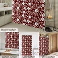 Bathroom Shower Curtain Farm Retro Flower Burgundy Red Waterproof ...