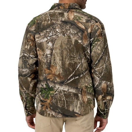 Realtree - Men's Camo Flannel Quilted Lined Shirt Jacket - Walmart.com