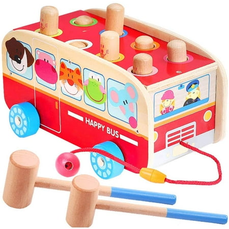 XISOBO Wooden Hammer Toy Tap Bench Hit Mole Hamster Game | Walmart Canada