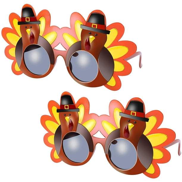 2 Pack Turkey Costume Glasses Thanksgiving Eyeglasses Turkey Cosplay ...