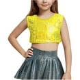 Kids Cheerleading Top with Sequins, Sleeveless Performance Vest for ...