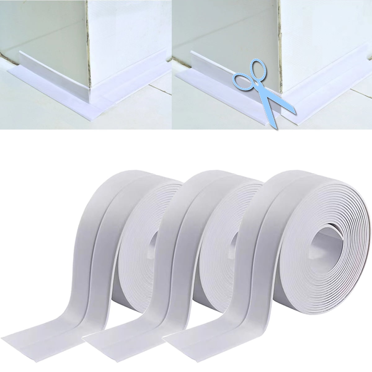 Caulk Strip, 2-piece Set of 1.5 Inches X 10.5 Feet (about 3.8 Cm X 27.9 ...