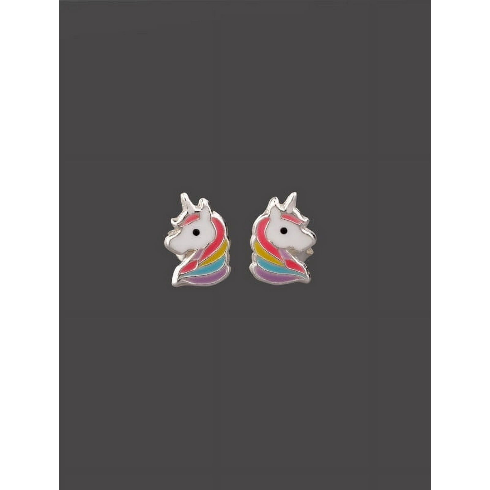 Click here for Thea 925 Sterling Silver Unicorn Stud Earrings For... prices