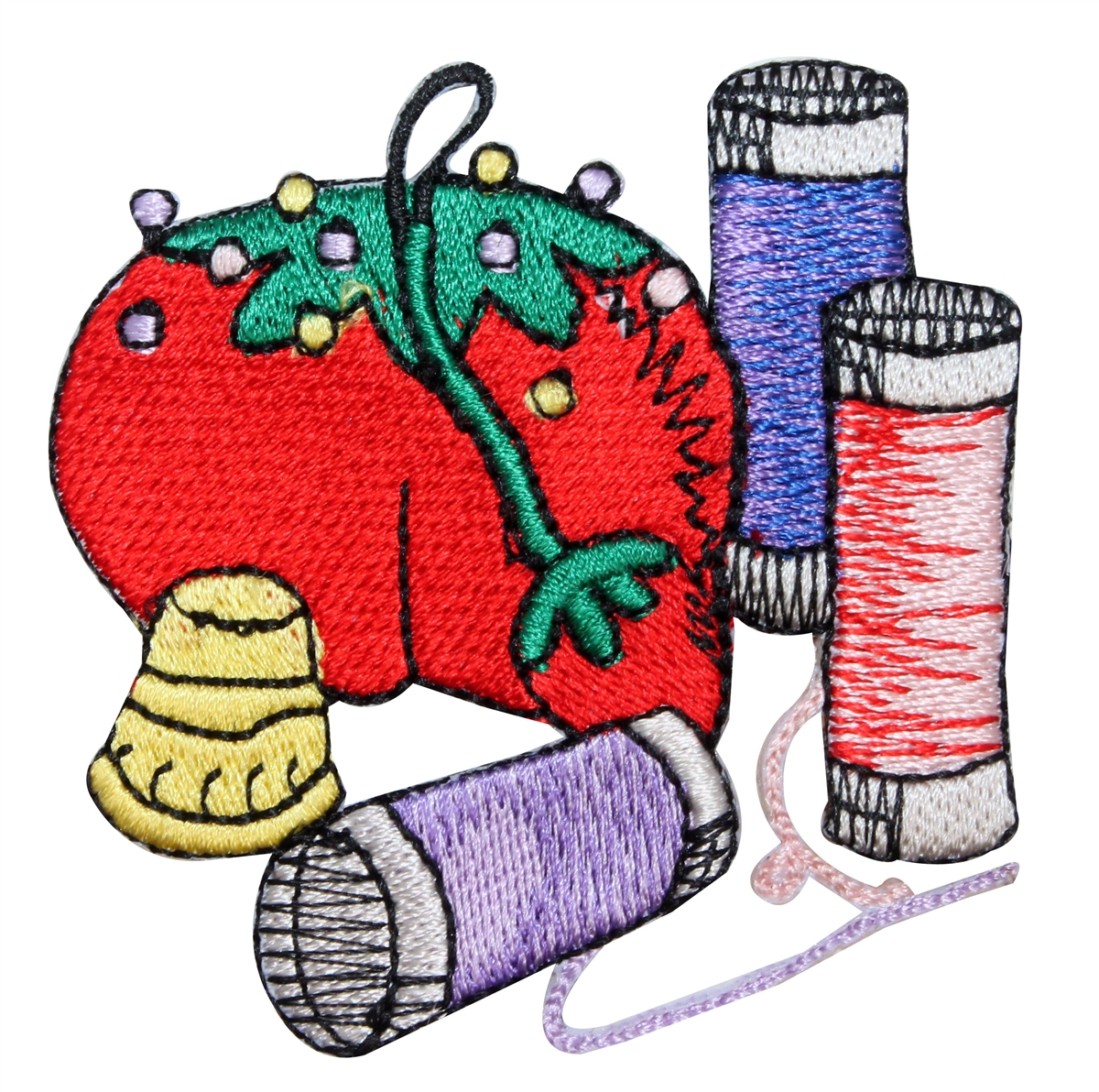 ID 7545 Sewing Thread Pincushion Patch Tailor Pins Embroidered Iron On ...