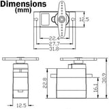 Mini Servo Motor with Metal Gears, 1.5kg.cm at 4V or 1.8kg.cm at 6V ...