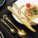 Jetcloudlive 20-Piece Gold Silverware Set, Vintage Elegant Stainless ...
