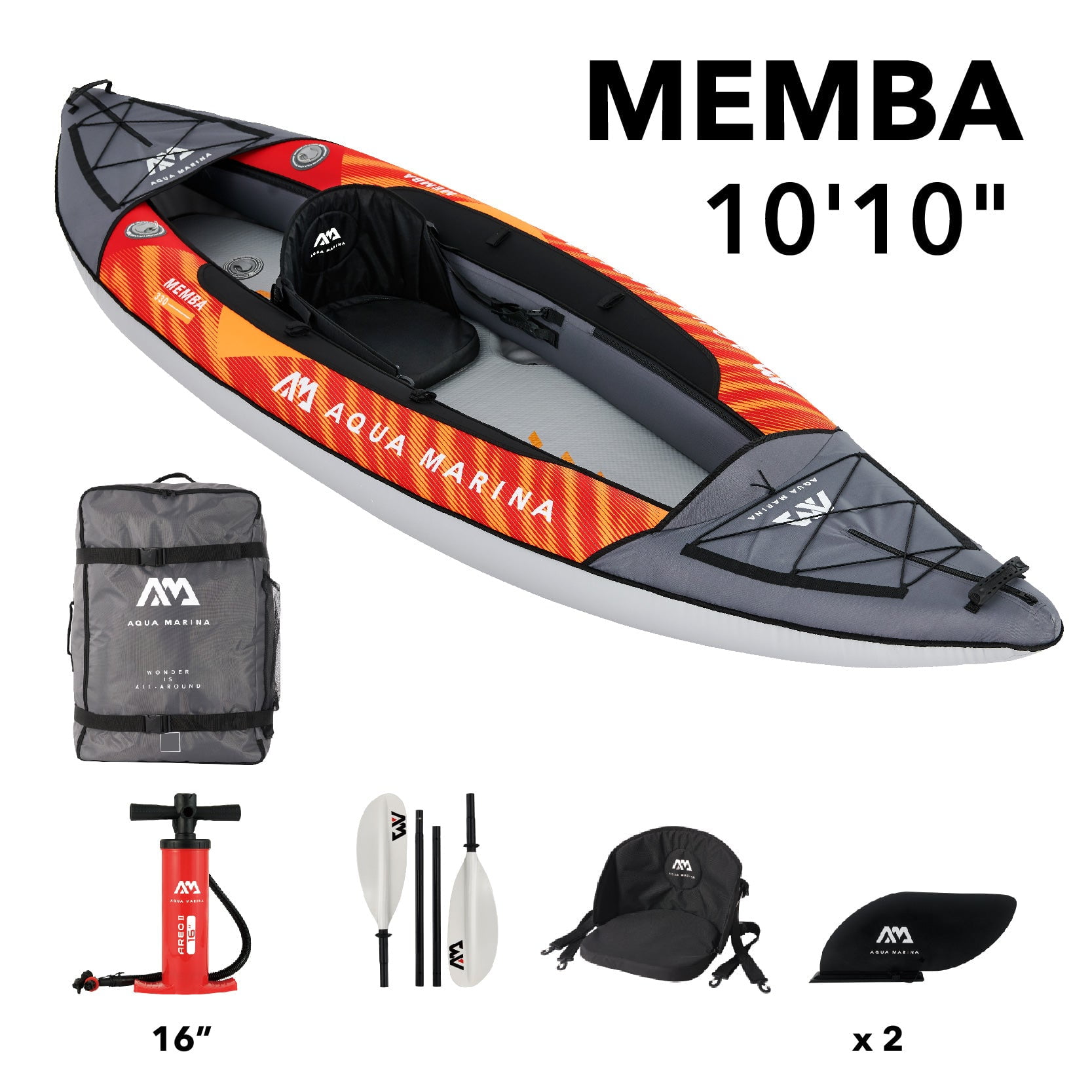 Aqua Marina TOURING KAYAK - MEMBA 10'10" - Inflatable KAYAK Package ...