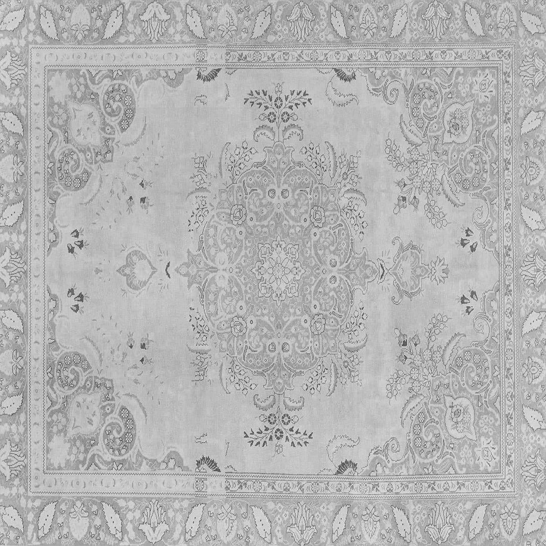 Ahgly Company Indoor Square Abstract Gray Modern Area Rugs, 5' Square ...