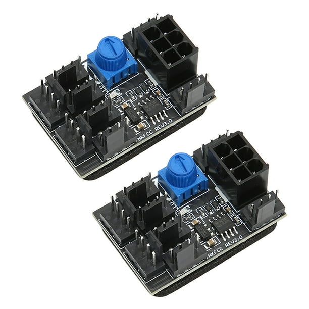 PC Fan Hub Splitter, Low Resistance DC 12V 17A 1 To 8 Way PWM Cooling ...