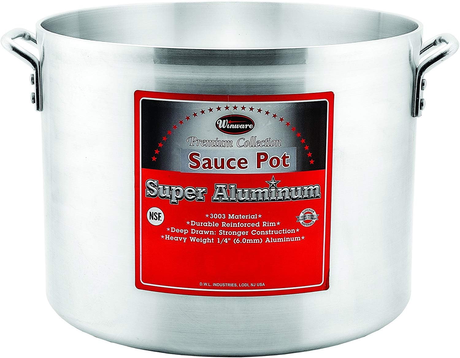 Winco USA Super Aluminum Sauce Pot, Extra Heavy Weight, 40 Quart ...