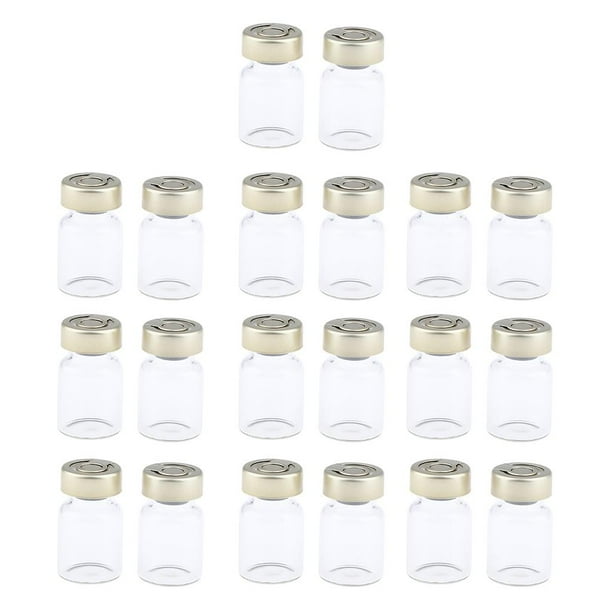 20Pcs Empty Sealed Sterile Vials with Aluminum Septa Seals, 5ml ...